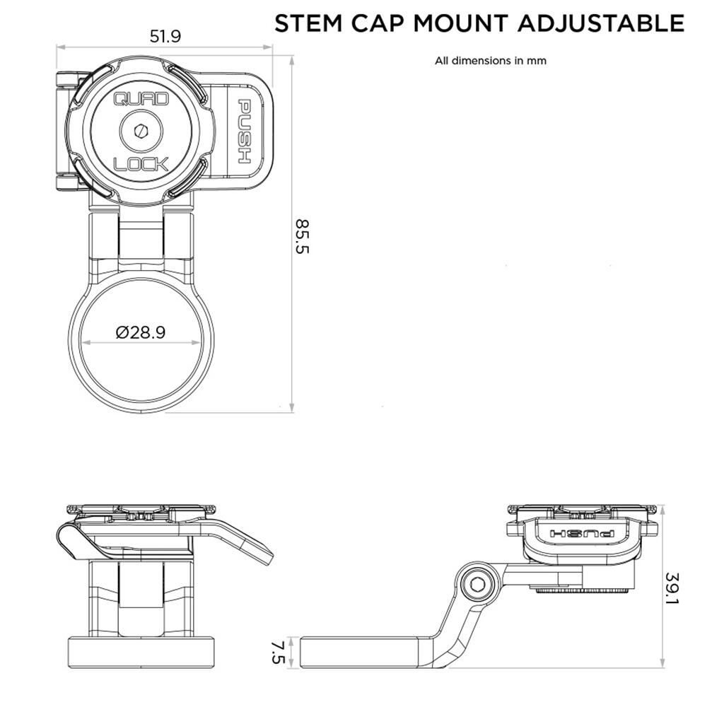 Stem Cap Mount Pro Adjustable - Accessories | Hyper Ride
